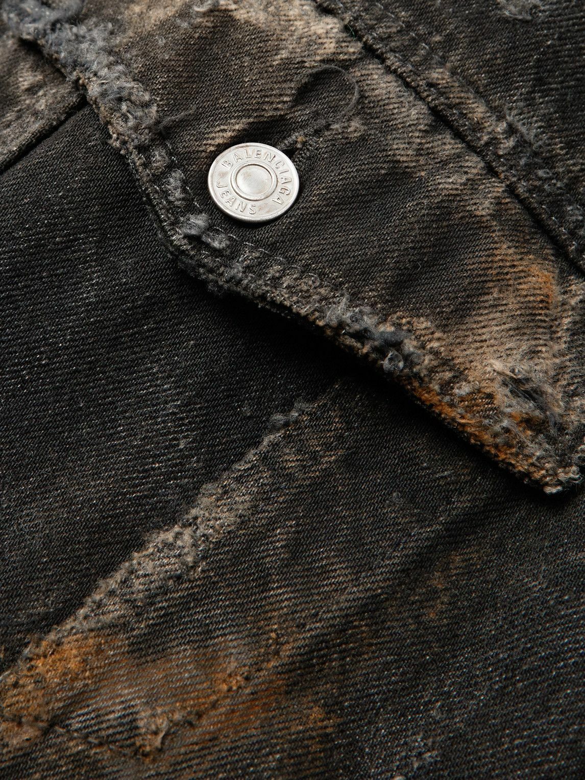 Balenciaga - Oversized Distressed Denim Jacket - Black Balenciaga