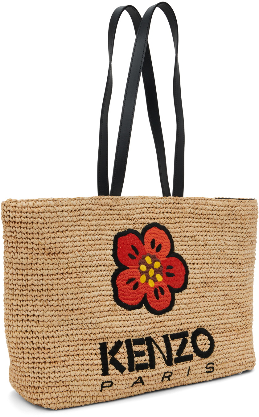 Kenzo Beige Large Boke Flower Tote Kenzo