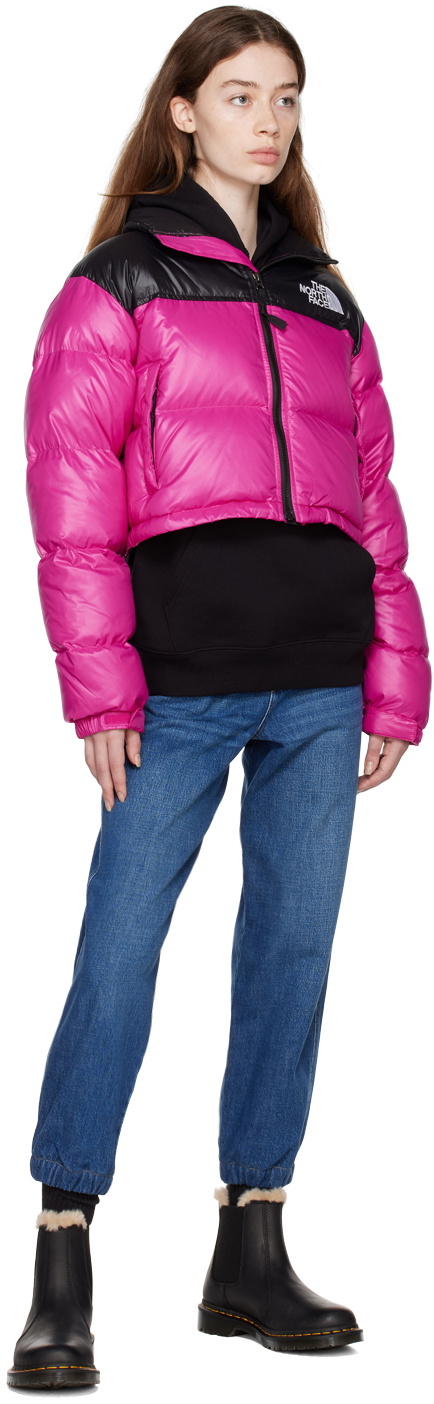 The North Face Pink Nuptse Short Down Jacket The North Face