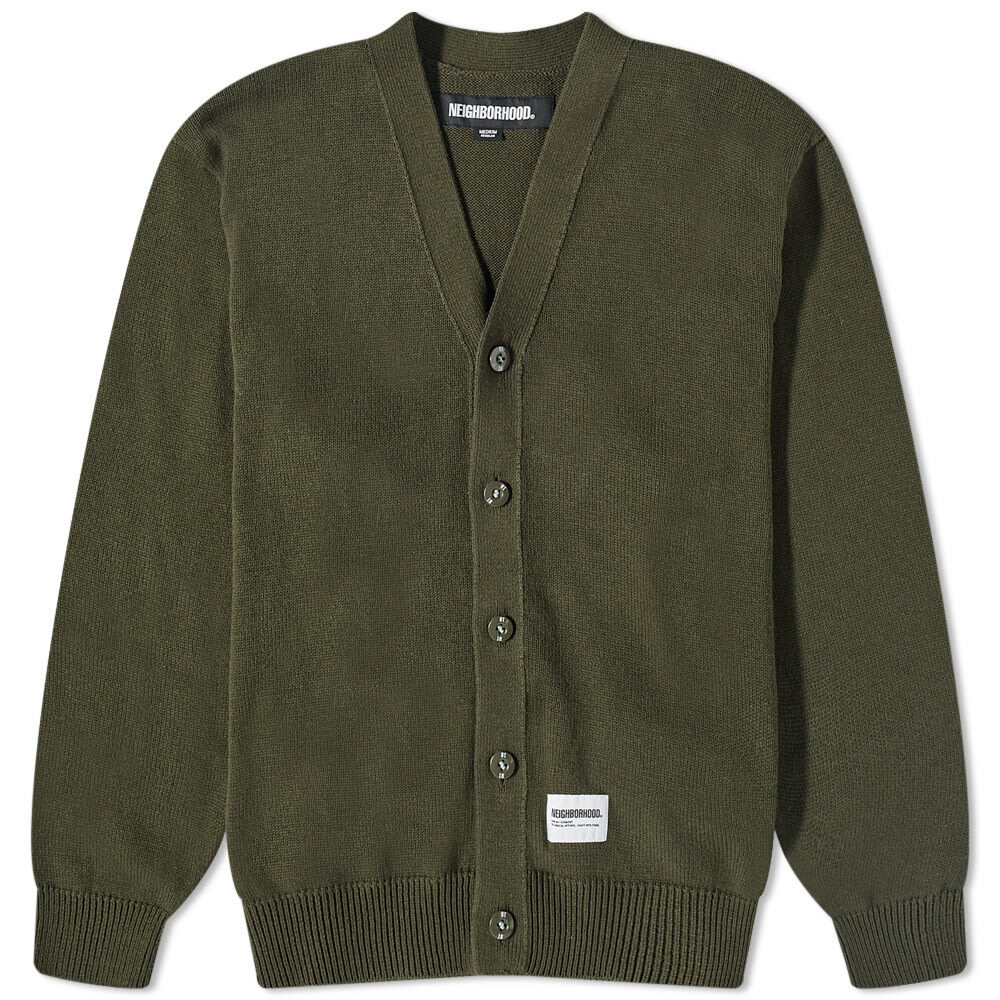 Neighborhood Men's Plain Knit Cardigan in Olive Drab Neighborhood