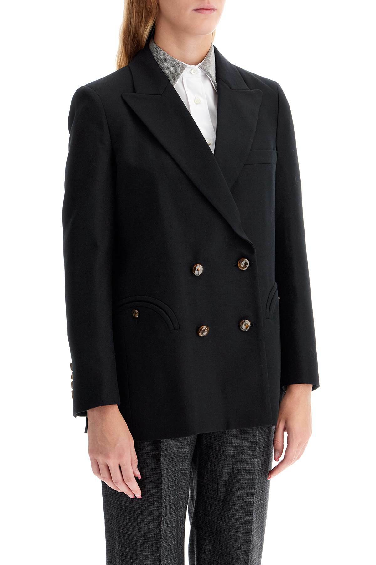 BLAZE MILANO everynight alcanara double-breasted blazer Blue Blaze Milano