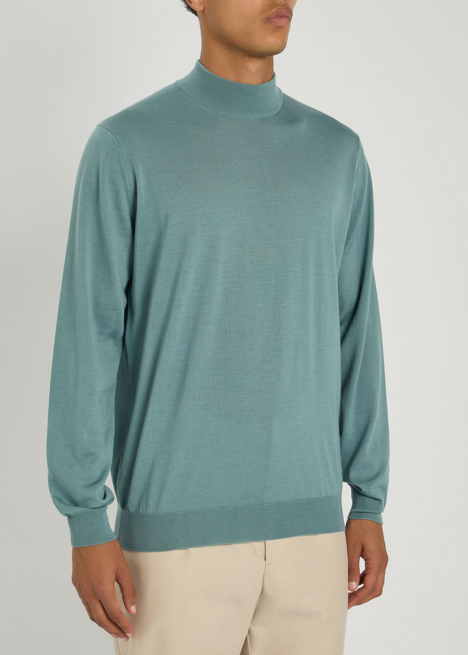Lardini Fine-knit Wool top Blue Lardini