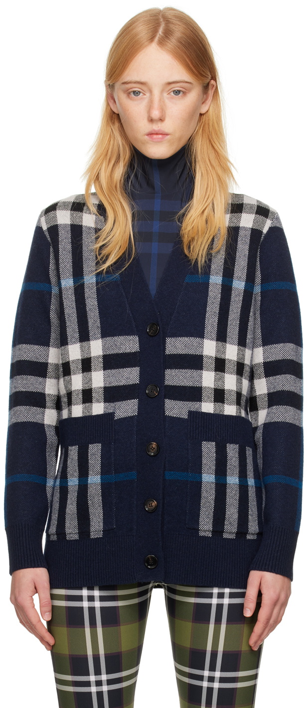 Burberry Navy Jacquard Cardigan Burberry