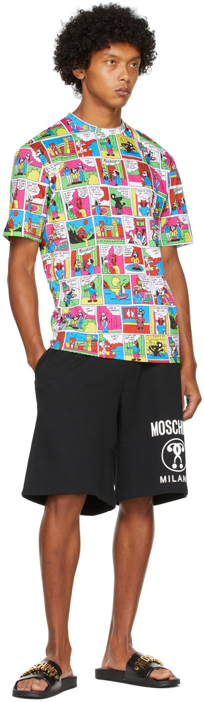 Moschino Black Lettering Logo Pool Slides Moschino