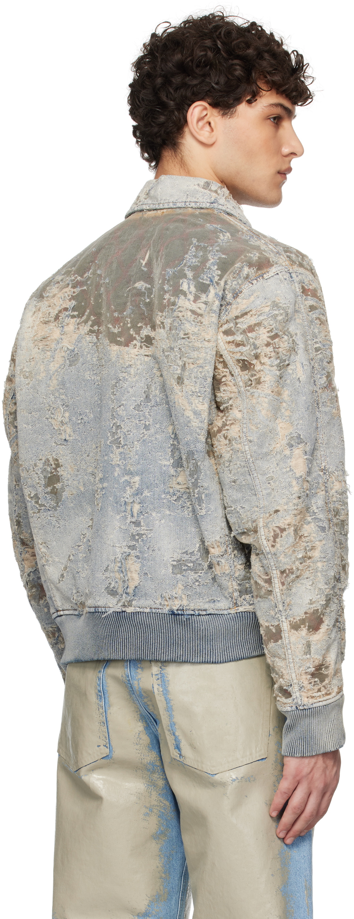 Diesel Gray D-Muddy-Fsf Denim Jacket Diesel