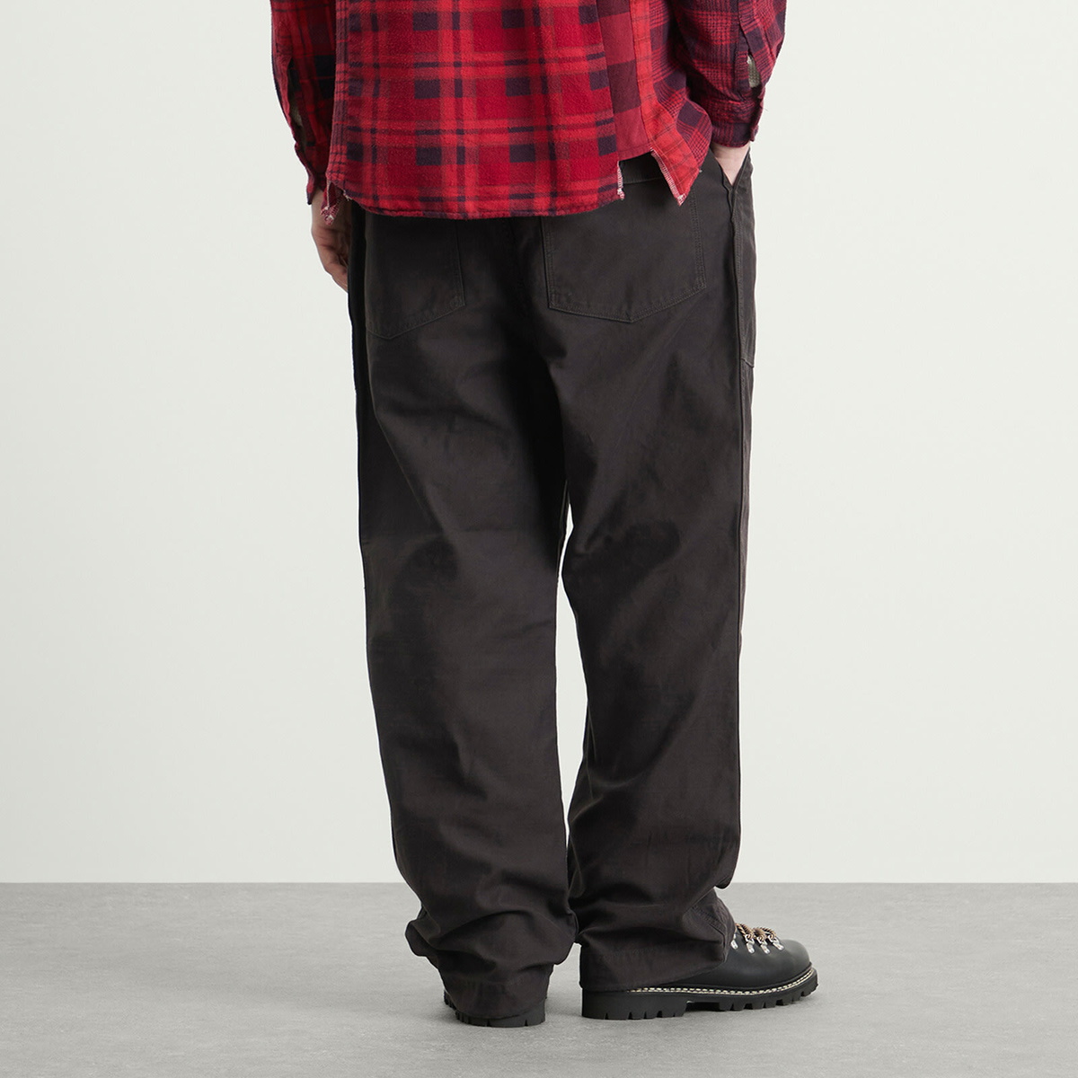 Needles Men's Reversed Sateen String Fatigue Trousers in Black Needles