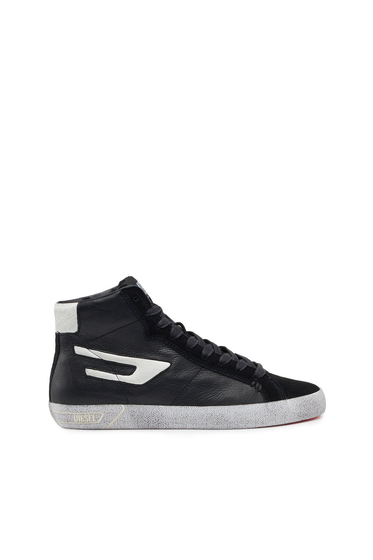 Diesel S-Leroji Mid W - High-top leather sneakers with D logo ...