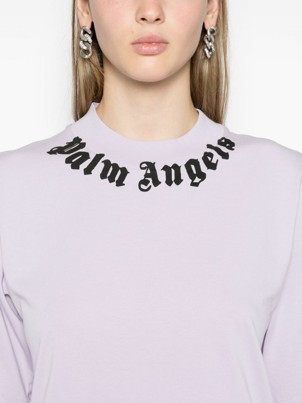 PALM ANGELS - Logo Cotton Cropped T-shirt Palm Angels