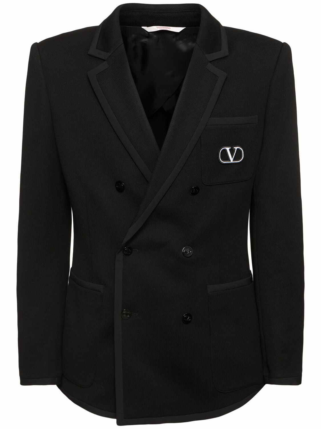 VALENTINO Vlogo Signature Cotton Stitch Blazer Valentino