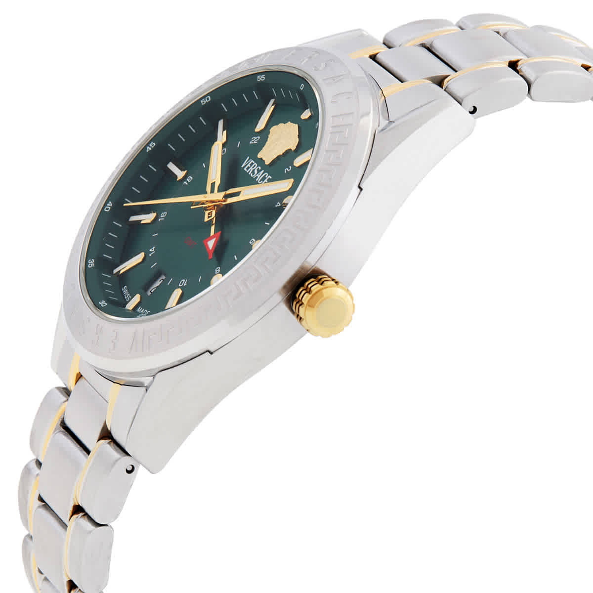 Versace V-Code GMT Quartz Green Dial Mens Watch VEAFA0524 Versace