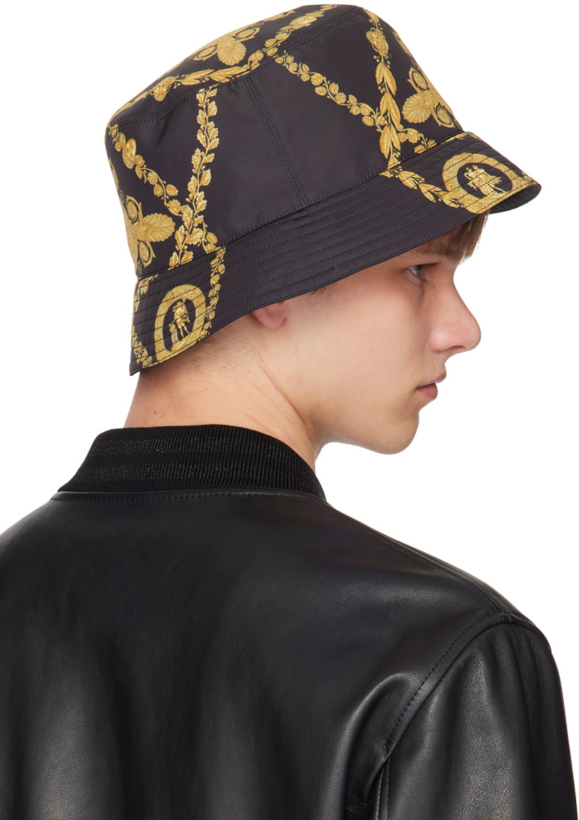Versace Black Baroque Bucket Hat Versace