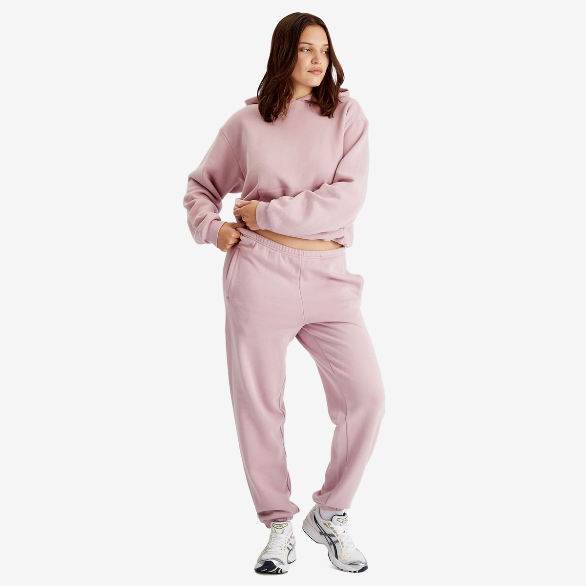 SKIMS Women's Cotton Fleece Pullover Hoodie in Dusk SKIMS