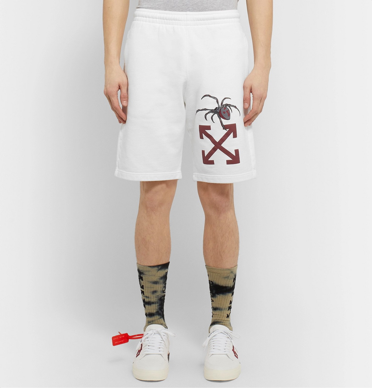 Off-White - Printed Loopback Cotton-Jersey Shorts - White Off-White