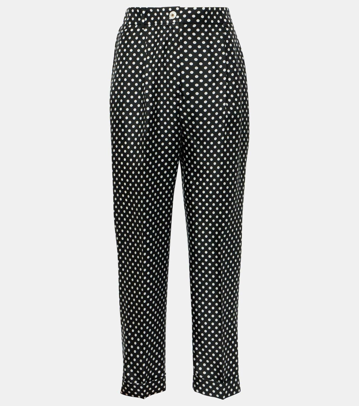 Dolce&Gabbana Capri polka-dot silk satin tapered pants Dolce & Gabbana