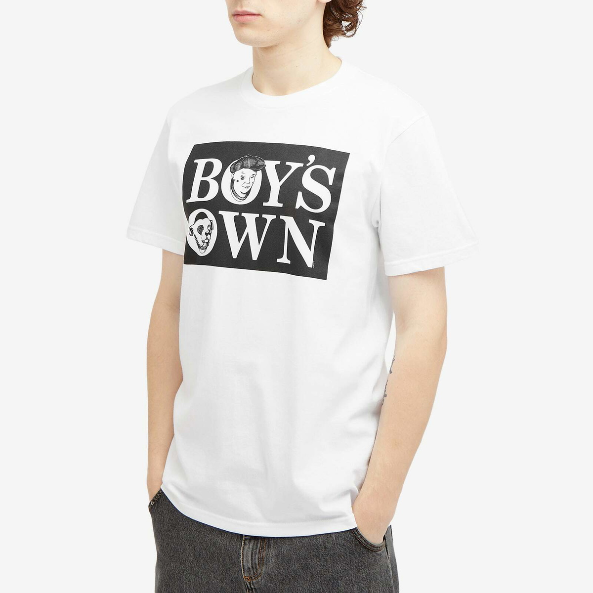 Boys Own Men's Boy’s Own Classic Box Logo T-Shirt in White Boys Own