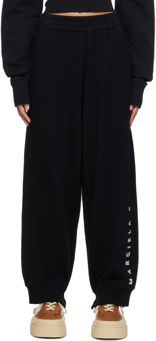MM6 Maison Margiela Black Oversized Lounge Pants MM6 Maison Margiela
