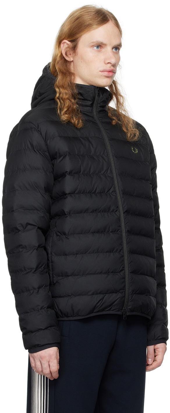 Fred Perry Black Hooded Insulated Jacket Fred Perry