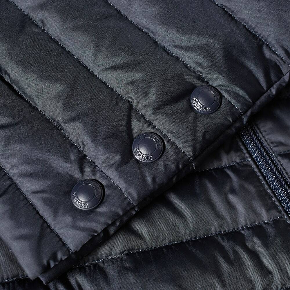 Thom Browne Men's Four Bar Stripe Nylon Down Jacket in Navy Thom Browne