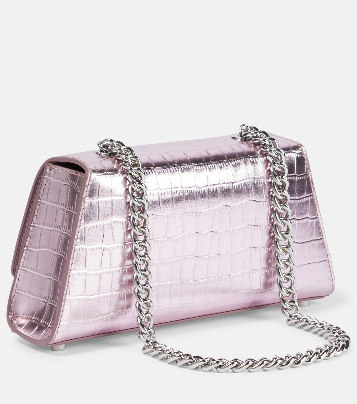Self-Portrait Bow Mini metallic leather shoulder bag Self-Portrait