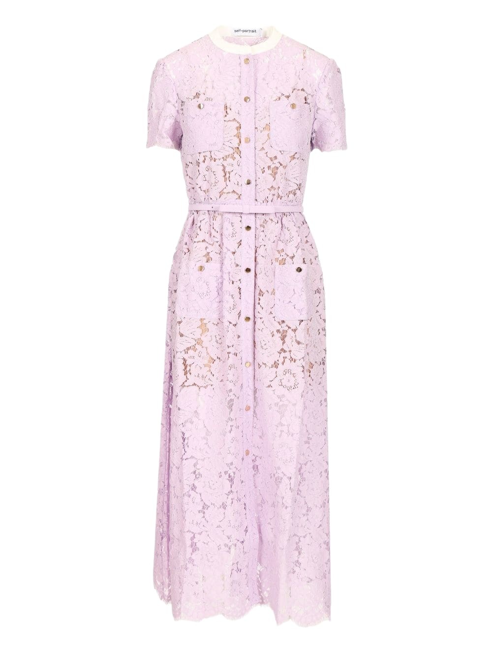 self-portrait Lace Button Front Midi Dress Self-Portrait