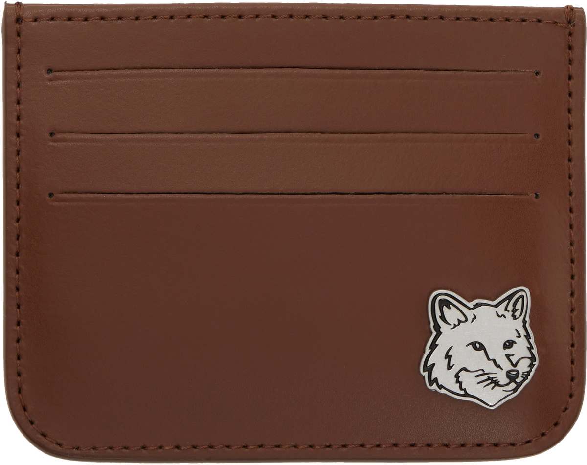 Maison Kitsuné Brown Fox Head Card Holder Maison Kitsune