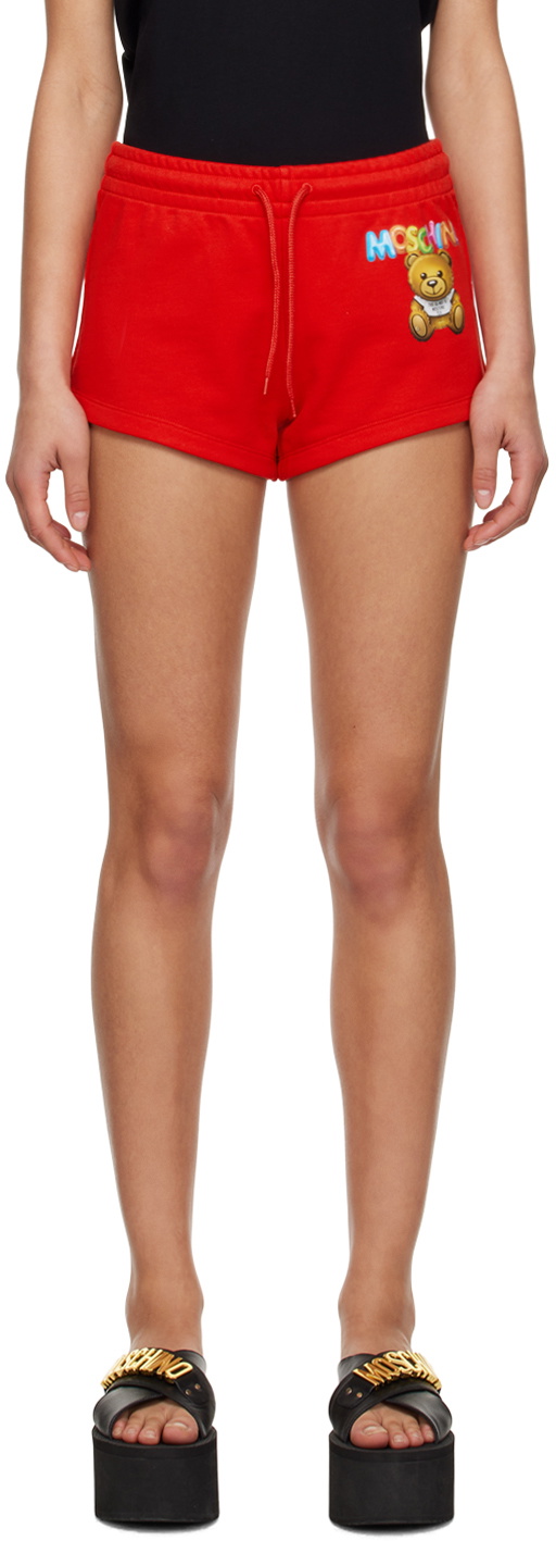 Moschino Red Inflatable Teddy Bear Shorts Moschino