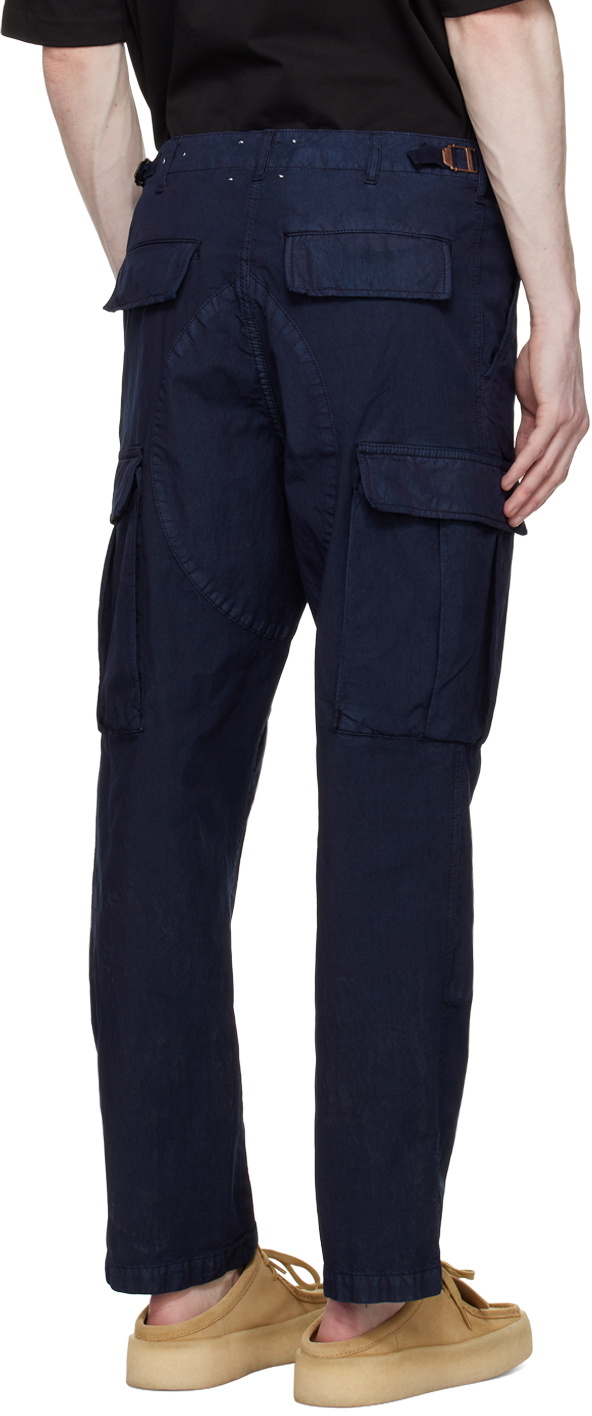 PRESIDENT's Navy Embroidered Cargo Pants PRESIDENT's