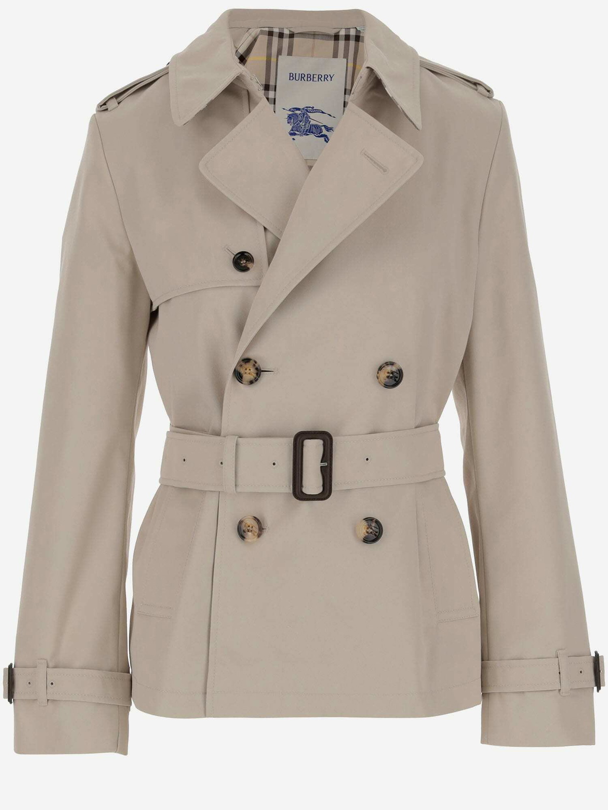 Burberry Cotton Blend Short Trench Coat Burberry