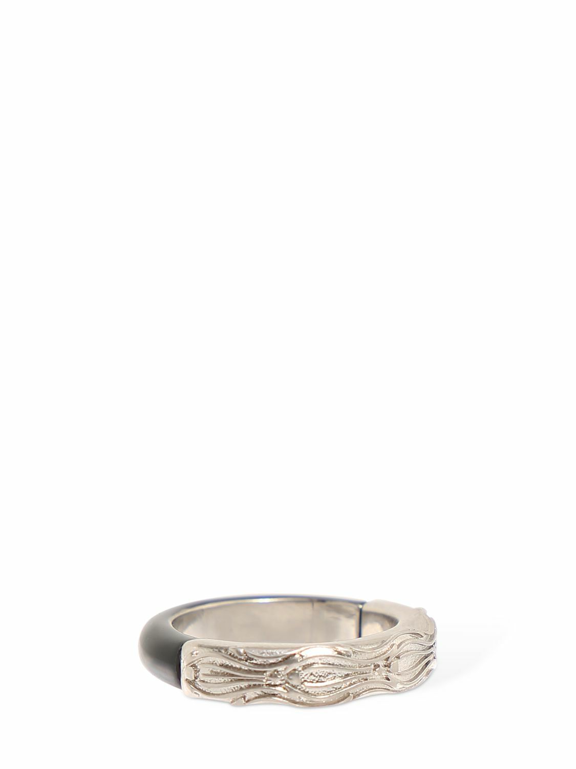 MAISON MARGIELA - Bicolor Enamel Crystal Star Thin Ring Maison Margiela