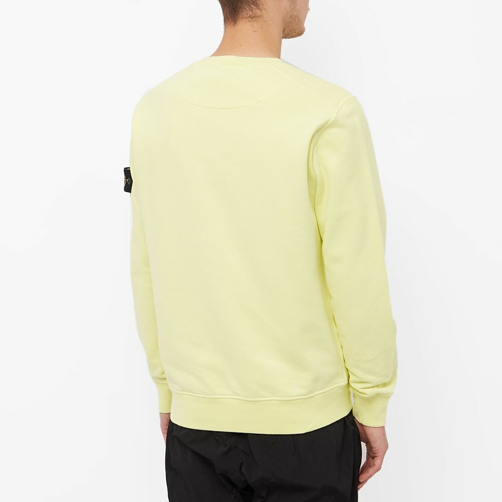 Stone Island Men's Brushed Cotton Crew Neck Sweat in Lemon Stone Island