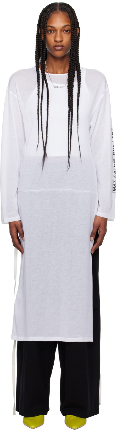 MM6 Maison Margiela White Printed Midi Dress MM6 Maison Margiela
