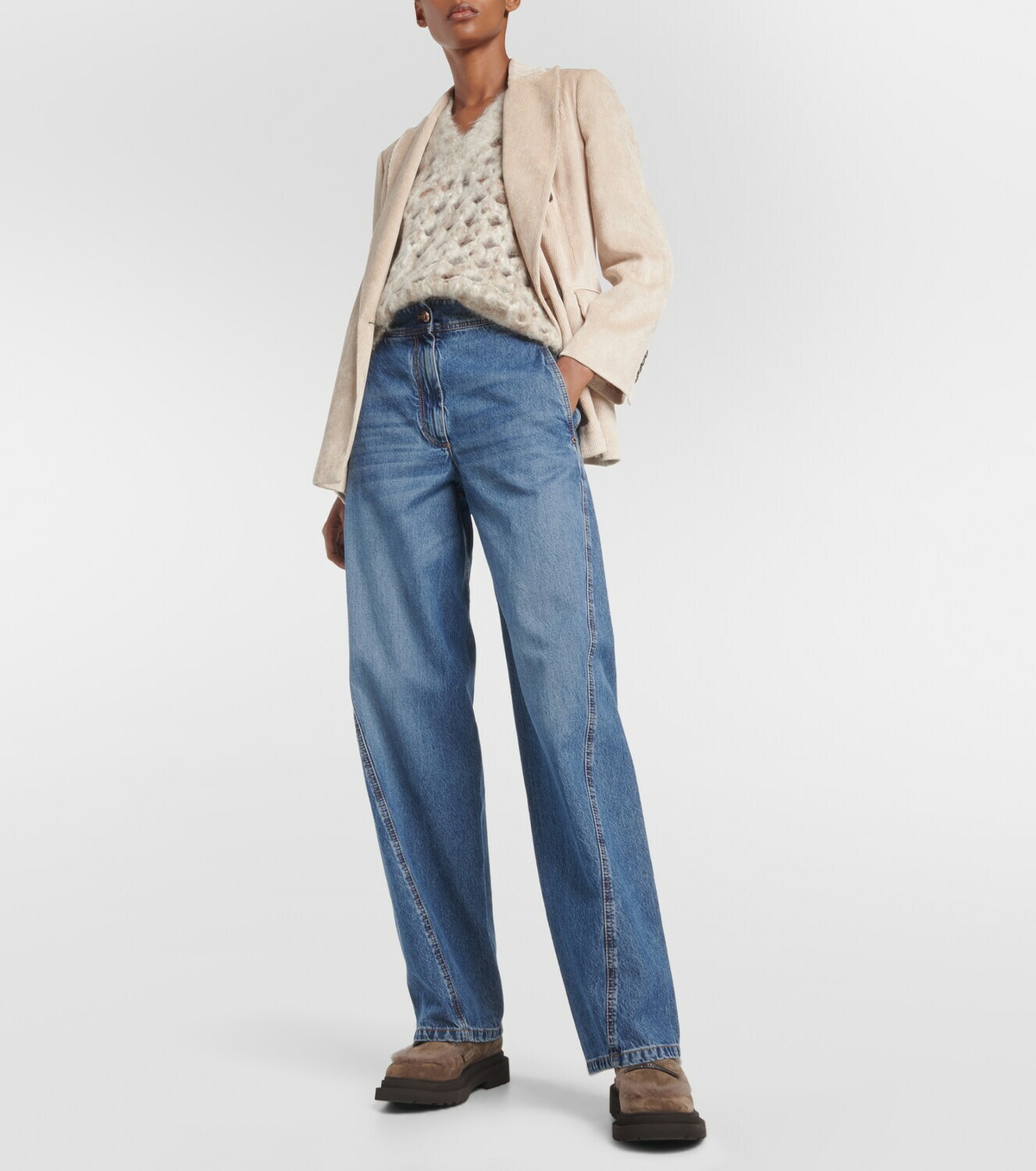 Brunello Cucinelli Suede and shearling loafers Brunello Cucinelli