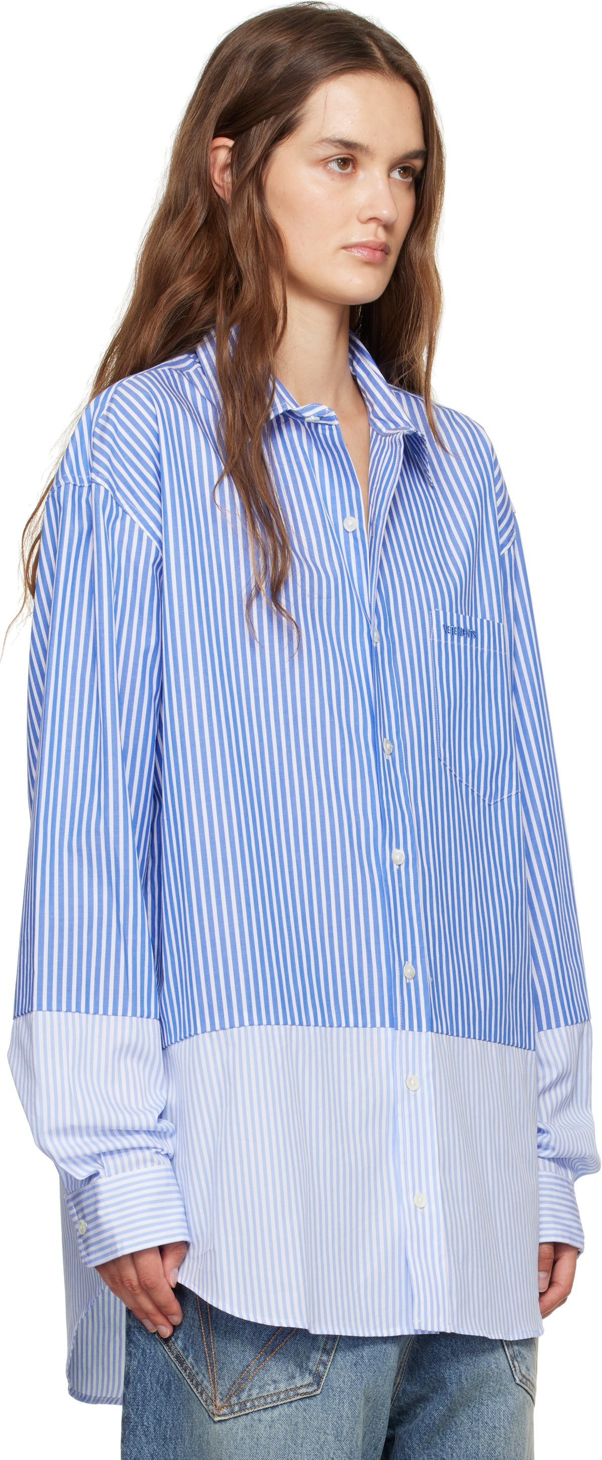 VETEMENTS Blue Splitted Shirt Vetements