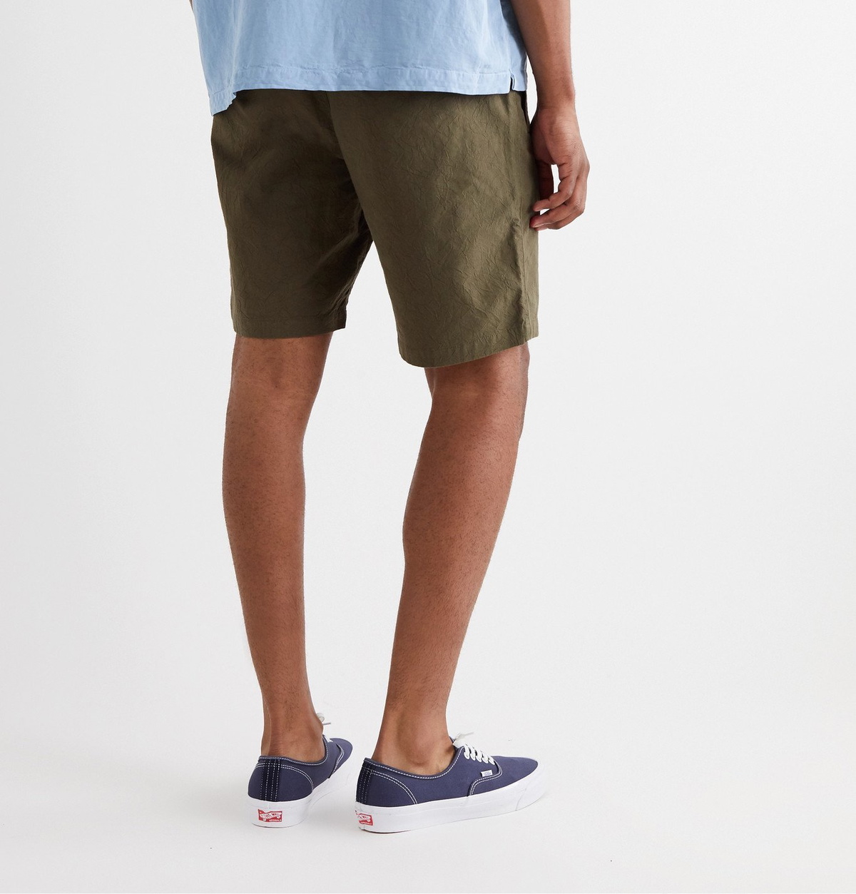 Folk - Crinkled-Cotton Shorts - Green Folk