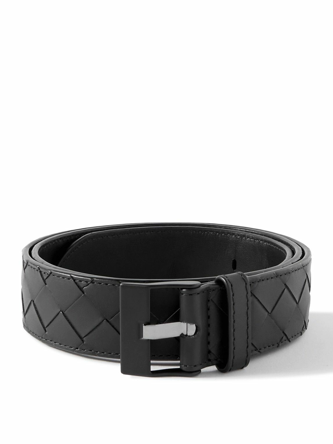 Bottega Veneta - 3.5cm Intrecciato Leather Belt - Black Bottega Veneta