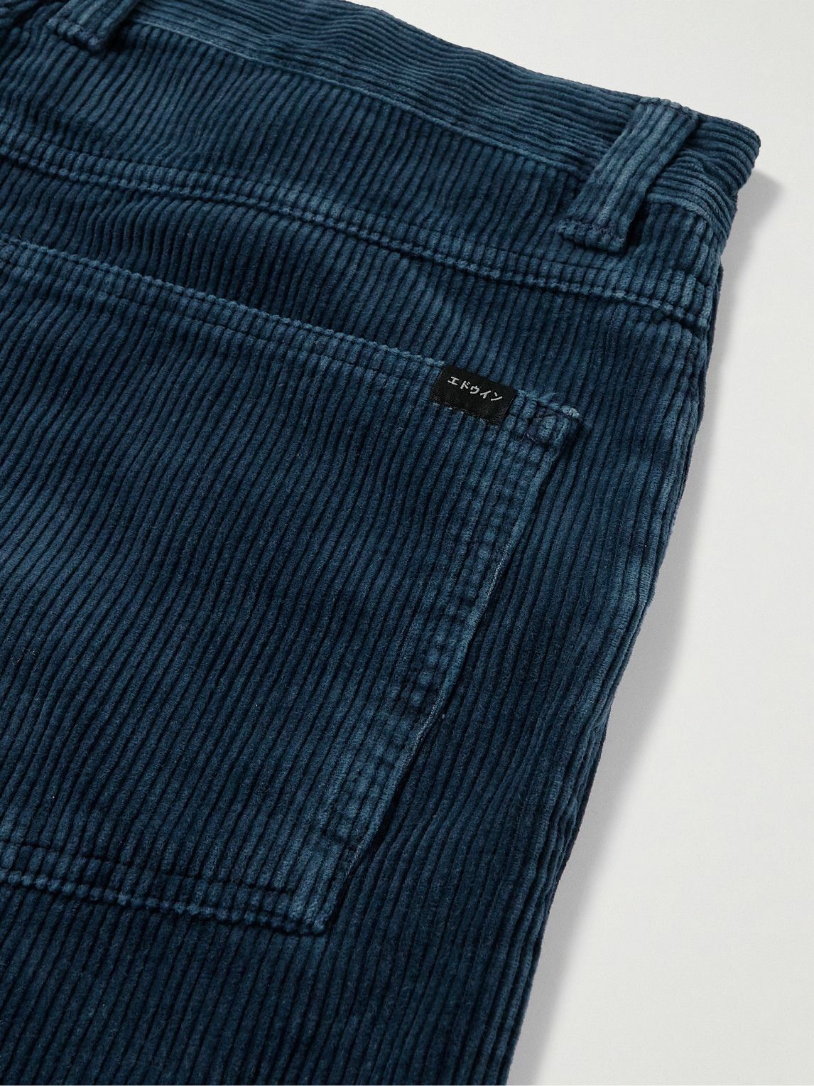 EDWIN - Straight-Leg Stone-Washed Cotton-Corduroy Trousers - Blue Edwin