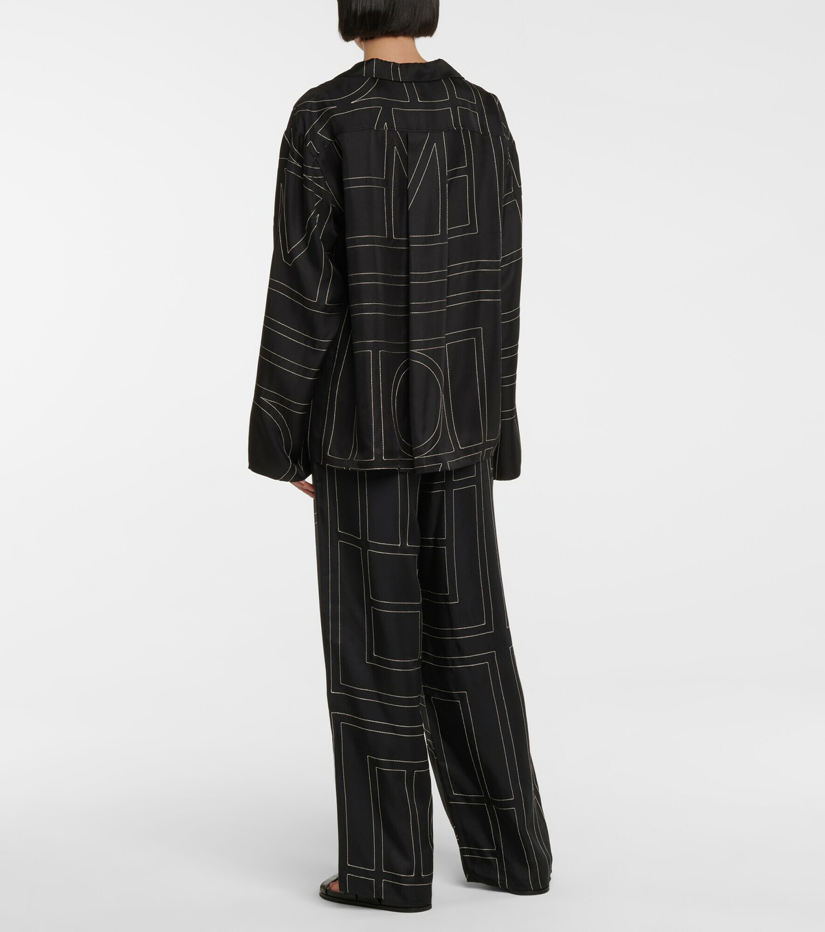 Toteme - Logo-embroidered silk shirt Toteme