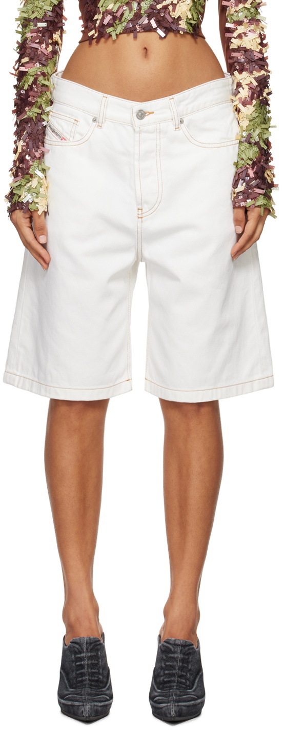 Diesel White De-Sire Denim Shorts Diesel