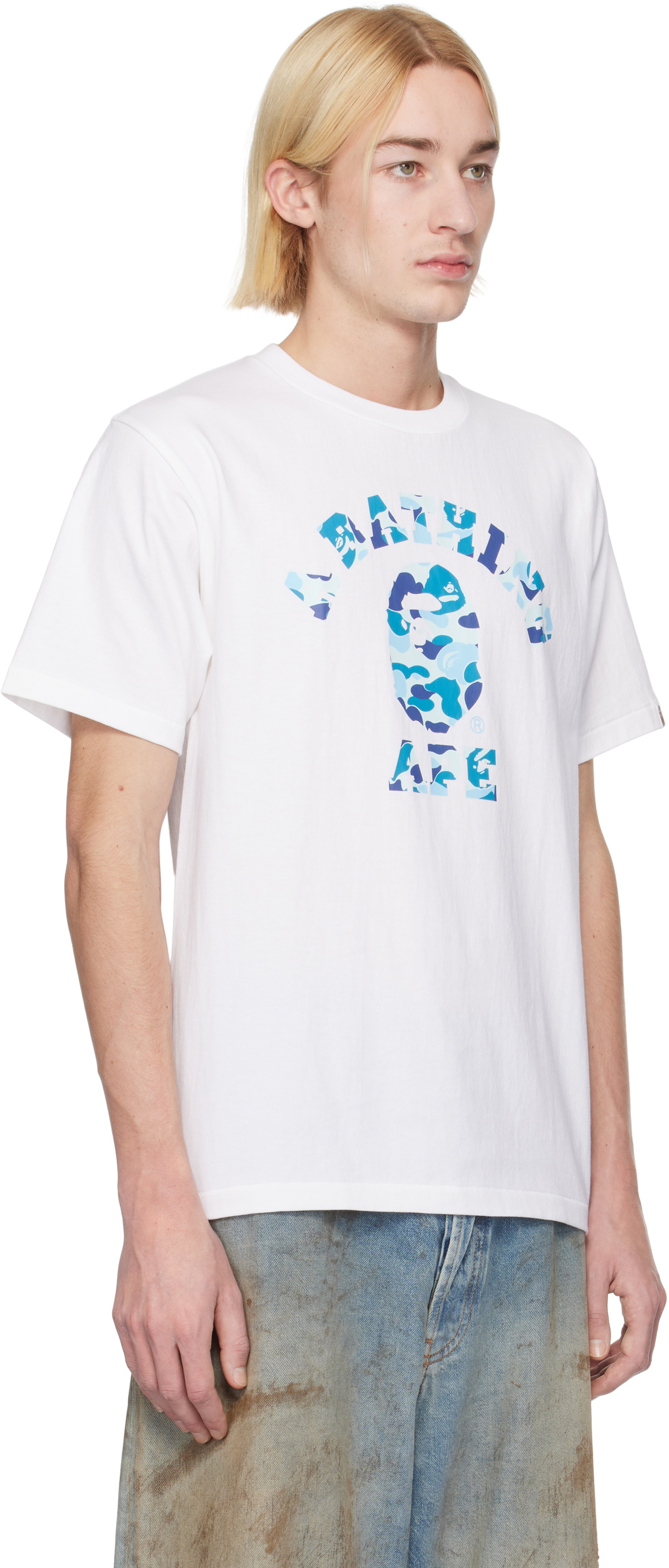 BAPE White ABC Camo College T-shirt