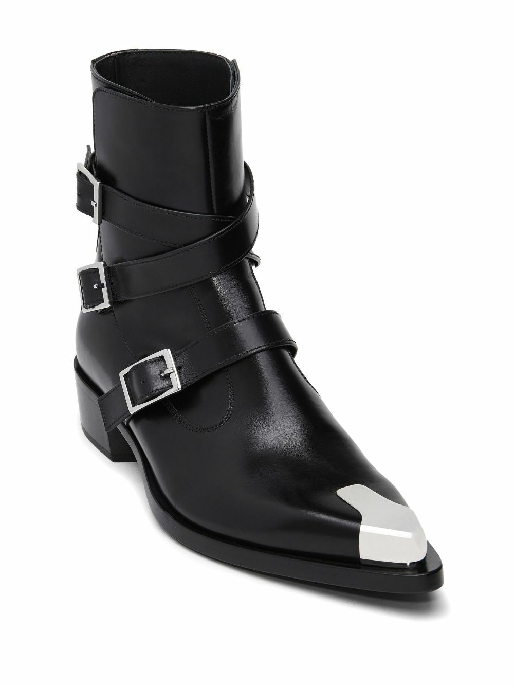 ALEXANDER MCQUEEN - Buckled Leather Ankle Boots Alexander McQueen