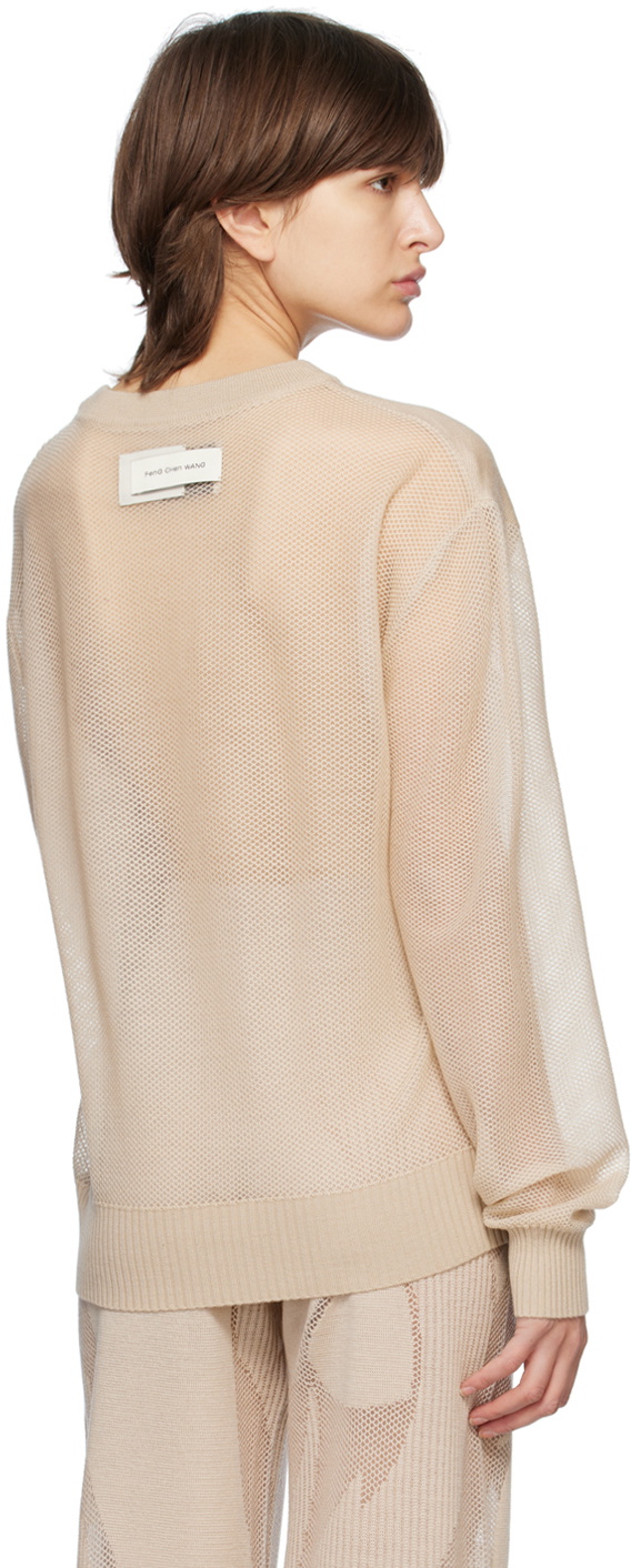 Feng Chen Wang Beige Phoenix Sweater Feng Chen Wang