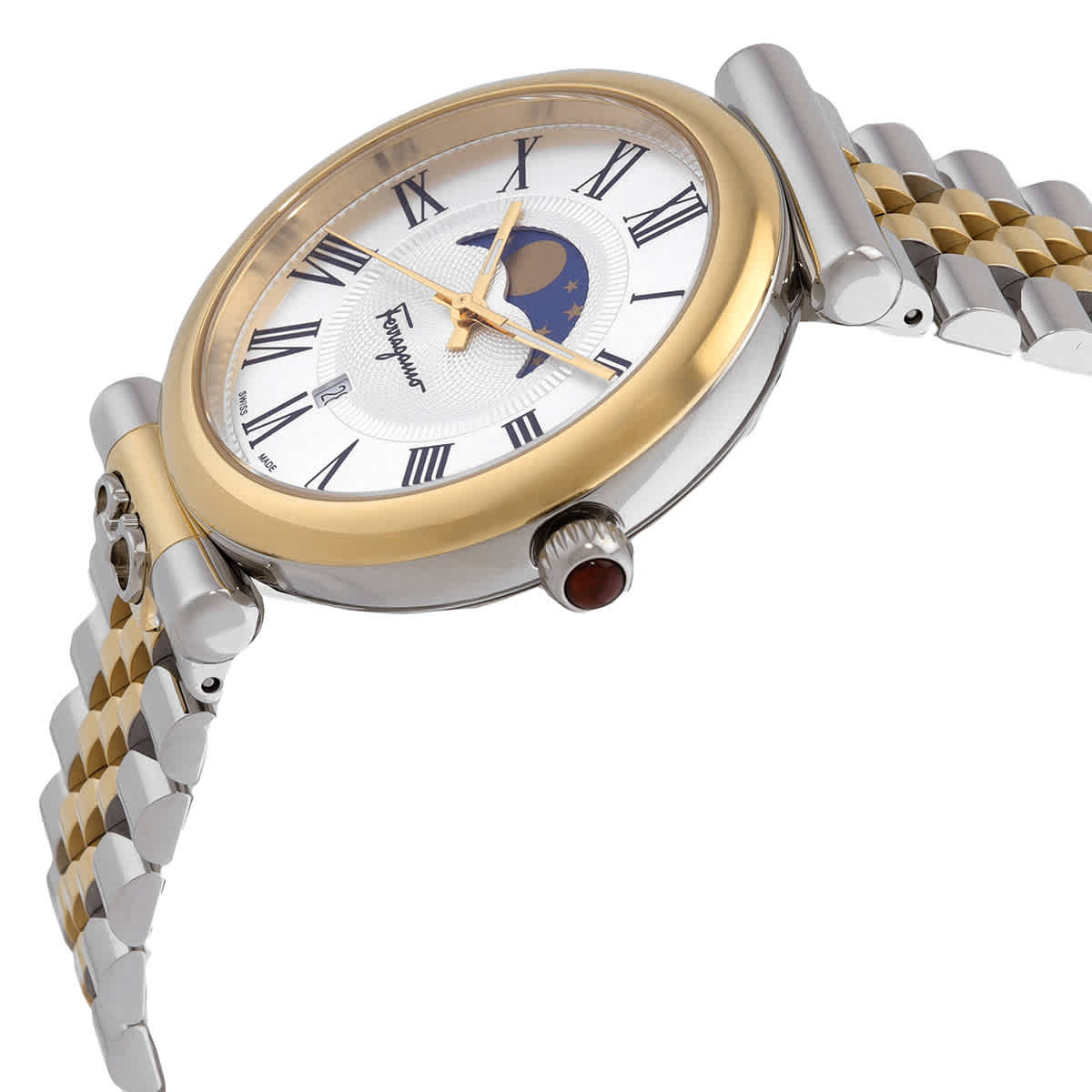 Ferragamo Ora Moon Phase Quartz Silver Dial Ladies Watch SFUW00422 ...