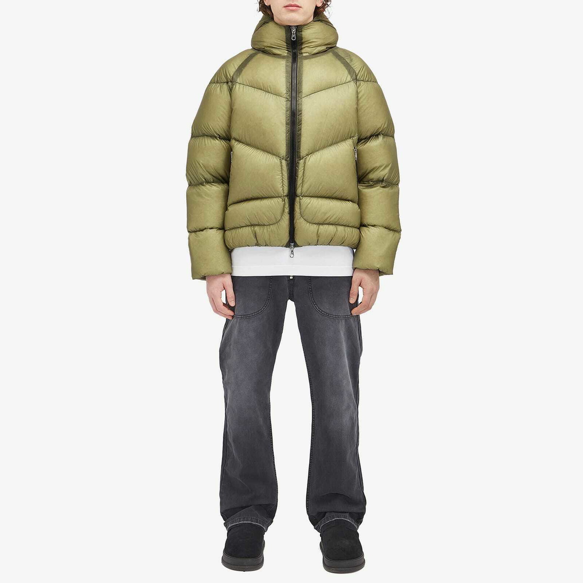 Cole Buxton Men's Translucent Taped Down Jacket in Olive Cole Buxton