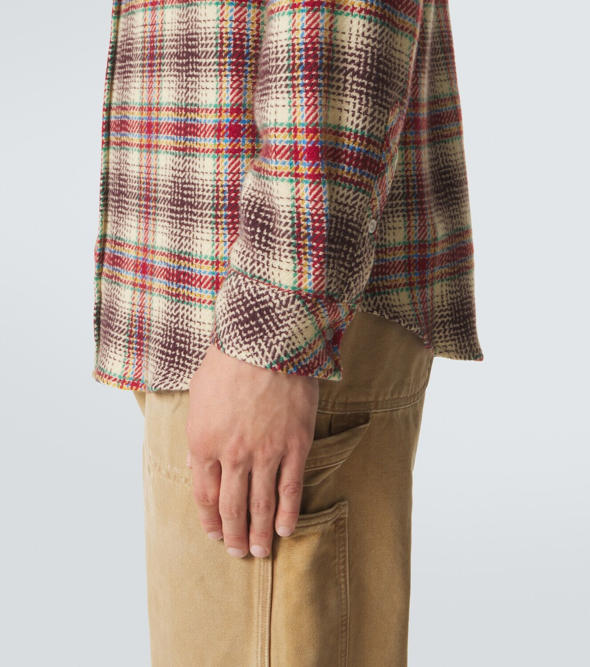 God's True Cashmere Balance cashmere shirt with emerald God's True Cashmere
