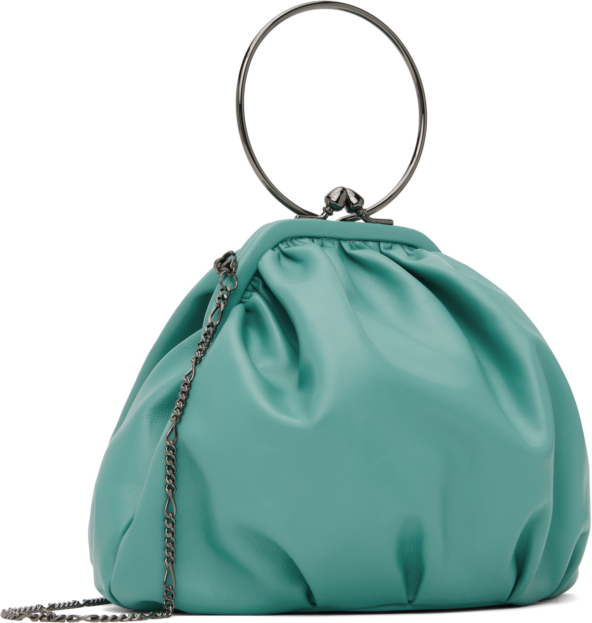 YOHJI YAMAMOTO Blue Clasp Drape Bag Yohji Yamamoto