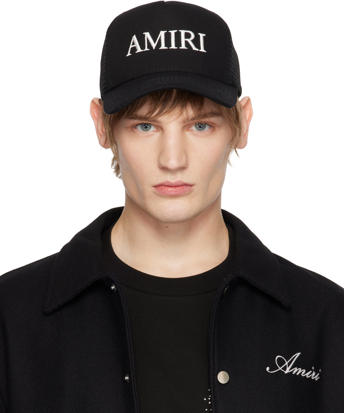 AMIRI Black Core Logo Trucker Hat Amiri