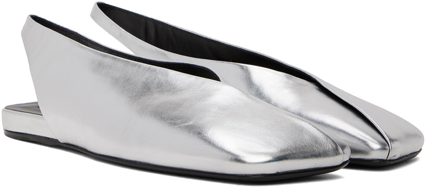 Jil Sander Silver Slingback Slippers Jil Sander