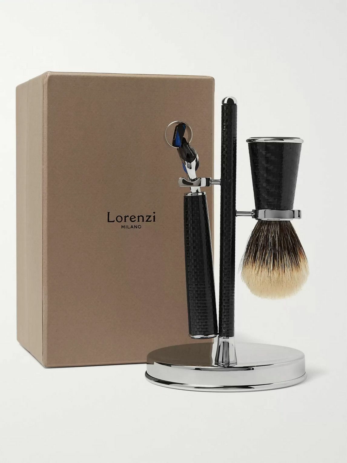 Lorenzi Milano - Three-Piece Carbon-Fibre Shaving Set Lorenzi Milano