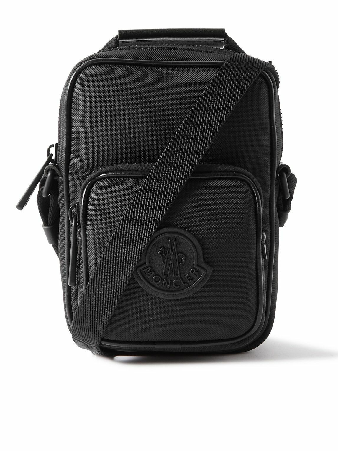 Moncler - Logo-Appliquéd Leather-Trimmed Canvas Pouch Moncler