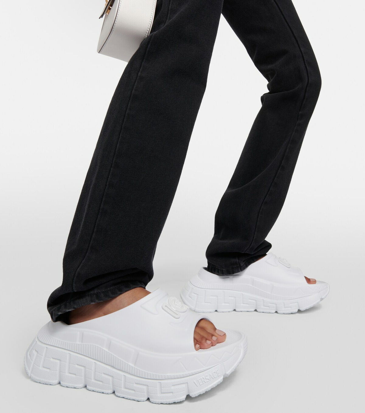 Versace Trigreca rubber platform slides Versace